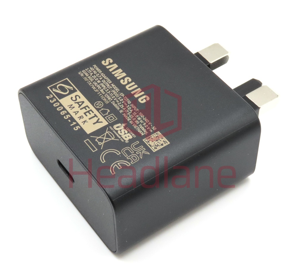 Samsung 25W USB-C Charger EP-T2510NBEGGB / Retail Packed - UK 3 Pin ...